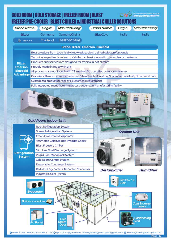 Central Air Conditioning & Cold Storage - Engineering Prescription